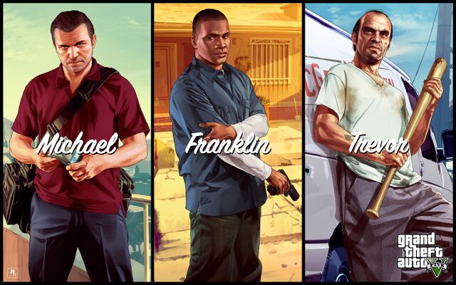 File:Protagonists-GTAV-artwork.jpg - Grand Theft Wiki, the GTA wiki
